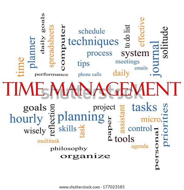 Time Management Word Cloud Concept Great: ilustración de stock ...