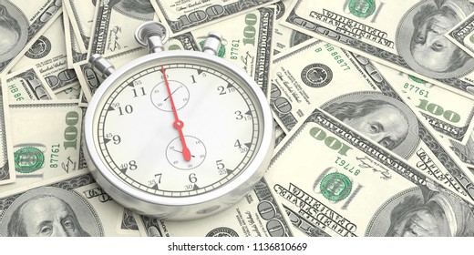 Time Money Concept Stopwatch Timer On Stock Illustration 1136810669 ...