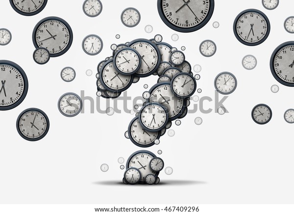 Time Questions Concept Group Floating Clocks Stock Illustration 467409296