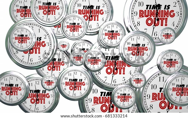 Time Running Out Clocks Flying By Stock Illustration 681333214 ...