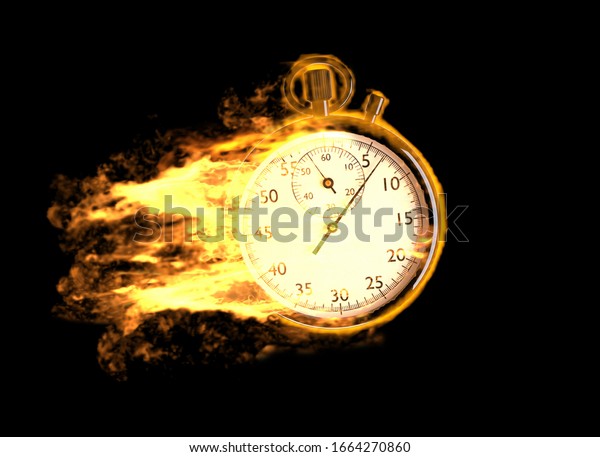 Time Stopwatch Fire 3d Rendering Image Stock Illustration 1664270860 ...