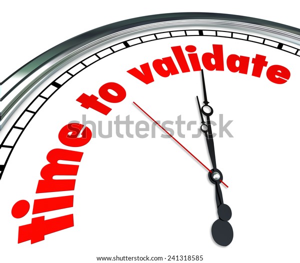 Time Validate Words On Clock Face 스톡 일러스트 241318585