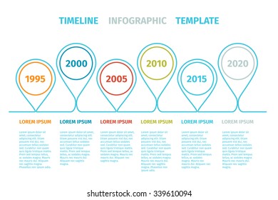 Timeline Infographic Dated Pins Text Line Stock Vector (Royalty Free ...