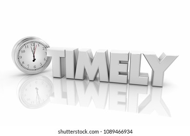 Timely Clock Punctuality Just Time Word Stock Illustration 1089466934 ...