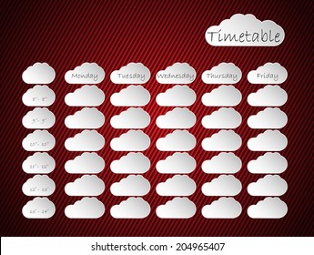 Timetable Background Design Cloud Shapes Striped Stock Illustration ...