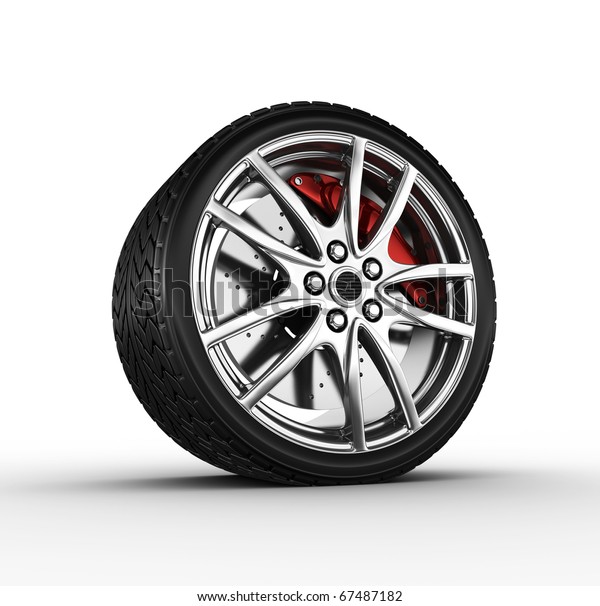 Tire Alloy Wheel 3d Render Stock Illustration 67487182