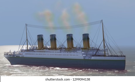 Titanic Computer Generated 3d Render Watarcolor Stock Illustration ...