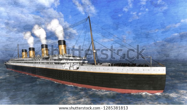 Titanic Computer Generated 3d Render Stock Illustration 1285381813 ...