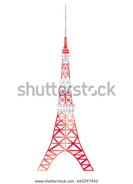 Tokyo Tower Stock Illustration 660297442 | Shutterstock