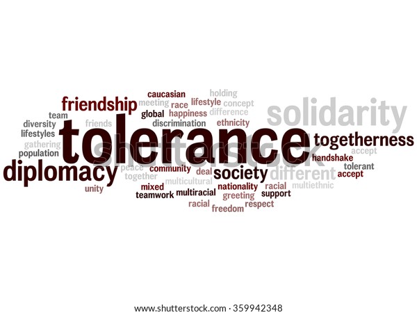 Tolerance Word Cloud Concept On White Stock Illustration 359942348