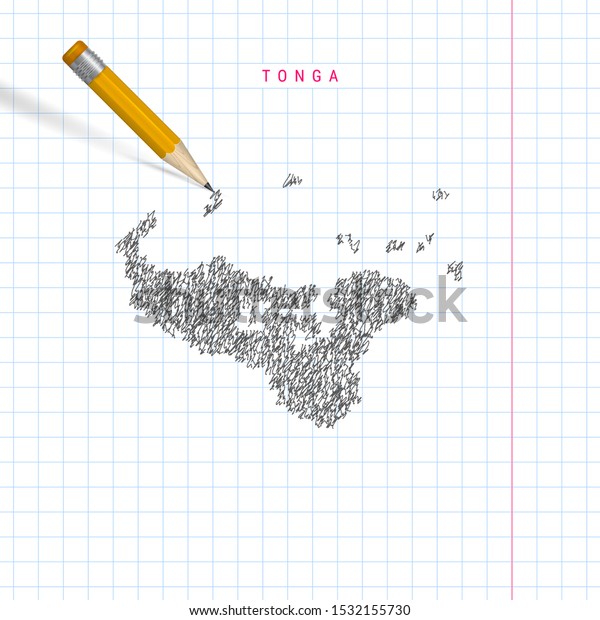 Tonga Sketch Scribble Map Drawn On Stock Illustration 1532155730 ...