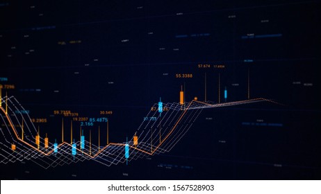 Tools Technical Analysis Animation 3d Chart Stock Illustration ...