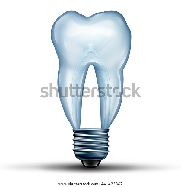 Tooth Idea Lightbulb Light Bulb Shaped Stock Illustration 441423367