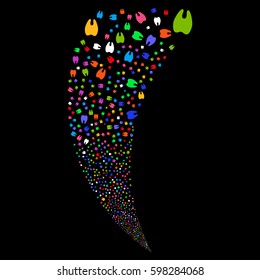 Tooth Random Fireworks Stream Raster Illustration Stock Illustration ...