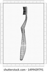 Three Toothbrushes Line Art Vector Illustration: เวกเตอร์สต็อก (ปลอดค่า ...