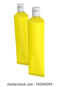 Toothpaste Package Mockup Blank Yellow Tube Stock Illustration ...