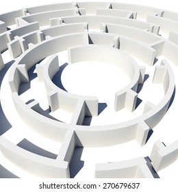 Top View 3d Model Round Labyrinth Stock Illustration 270679637 ...