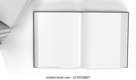 Top View 3d Rendering Open Book Stock Illustration 2176918827 ...