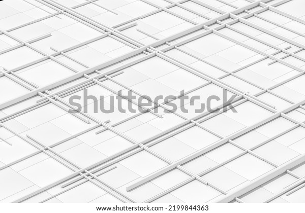Top View Abstract White 3d Background Stock Illustration 2199844363 ...