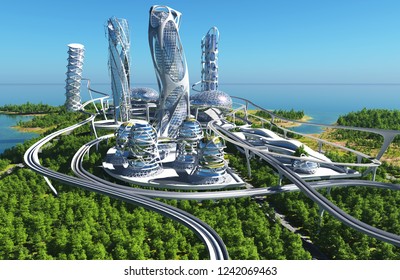 Top View City3d Render Stock Illustration 1242069463 | Shutterstock
