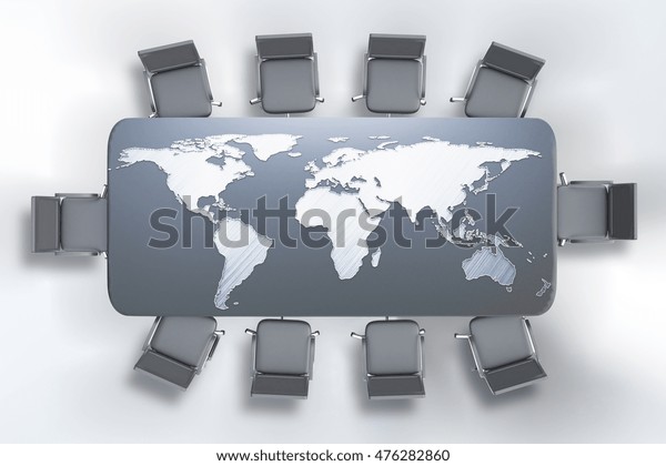 Top View Conference Table Map On Stock Illustration 476282860 ...