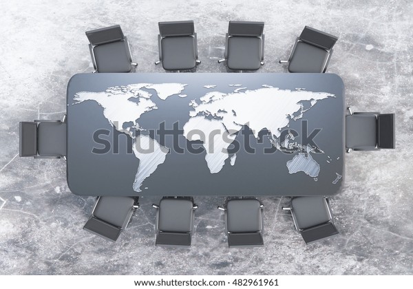 Top View Conference Table Map On Stock Illustration 482961961 ...