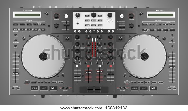 Top View Dj Mixer Controller Isolated Stock Illustration 150319133 ...