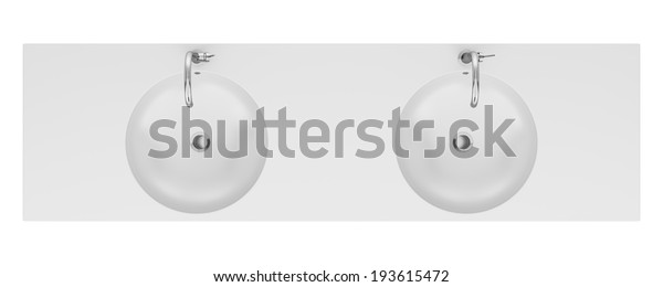 Top View Double Ceramic Bathroom Sink Stock Illustration 193615472 ...
