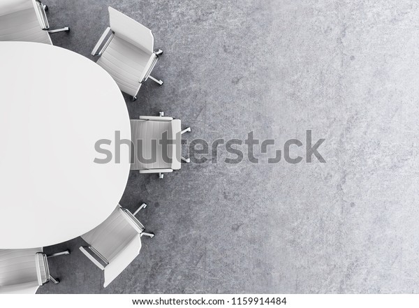 Top View Empty Conference Table Chairs Stock Illustration 1159914484