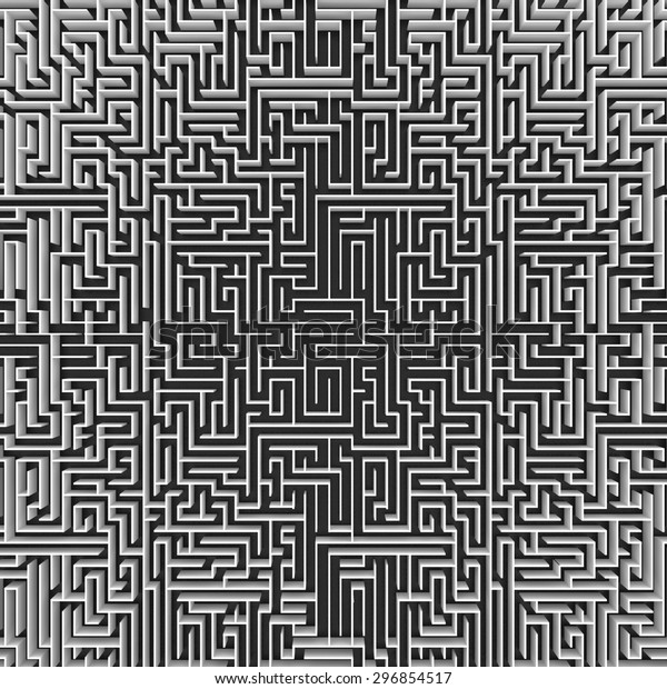 Top View Endless Maze 3d Illustration Stock Illustration 296854517 ...