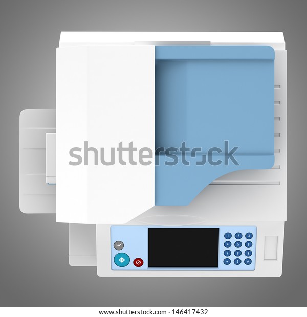 Top View Modern Office Multifunction Printer Stock Illustration ...