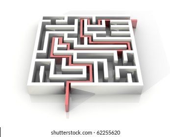 Top View On Labyrinth Direct Path Stock Illustration 62255620 ...
