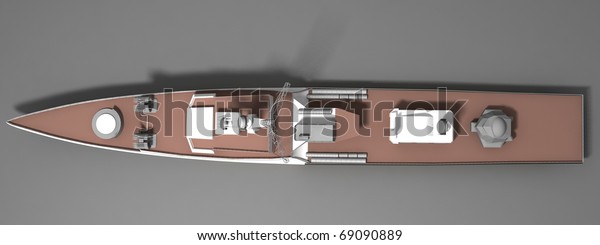 Top View Warship Stock Illustration 69090889 | Shutterstock