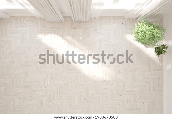 Top View White Empty Room Scandinavian Stock Illustration 1980670508 ...
