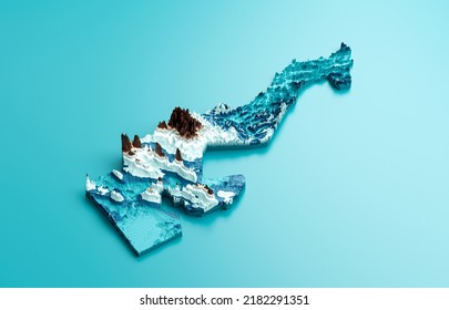 Topographic Monaco Map Hypsometric Elevation Tint Stock Illustration ...