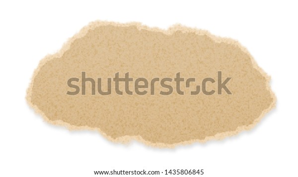 Torn Paper Scrap Oval Shape Isolated Stock Illustration 1435806845 ...