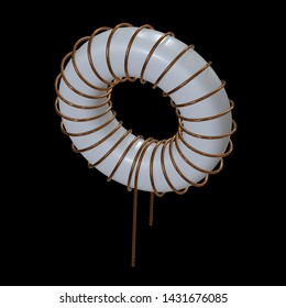 Toroidal Coil Inductor 3d Render Illustration Stock Illustration 1433893274