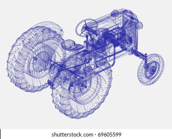 Tractor 3d Model Stock Illustration 69605599 | Shutterstock