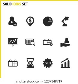 Trade Icons Set Graph Increase Calendar Stock Illustration 1237349719 ...