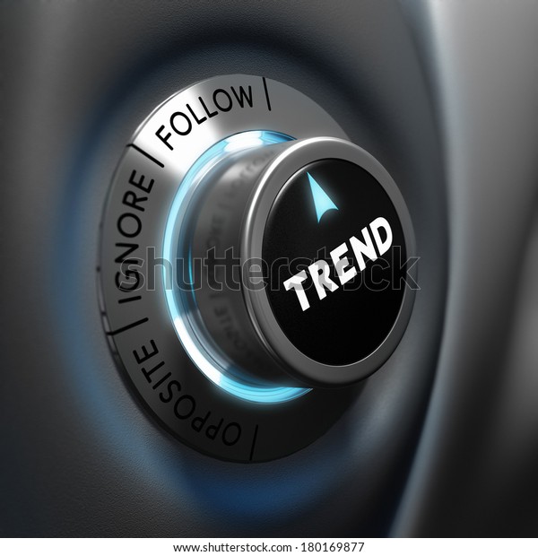 Trading Concept Trend Button Pointing Word Stock Illustration 180169877 ...