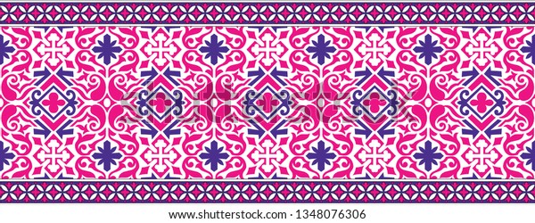 Traditional Silk Border Pattern Stock Illustration 1348076306
