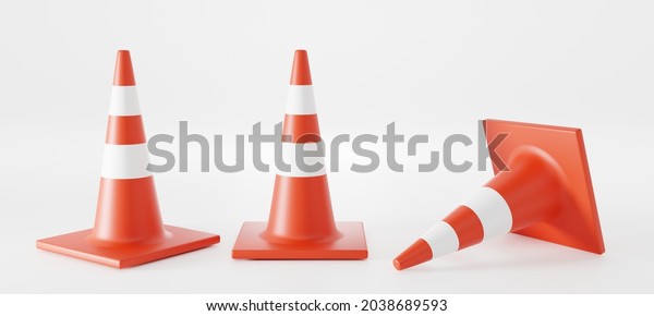 Traffic Cones Front Angle View Lying Stock Illustration 2038689593 ...