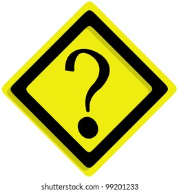 Hazard Warning Sign Question Mark Symbol Stock Vector (Royalty Free ...