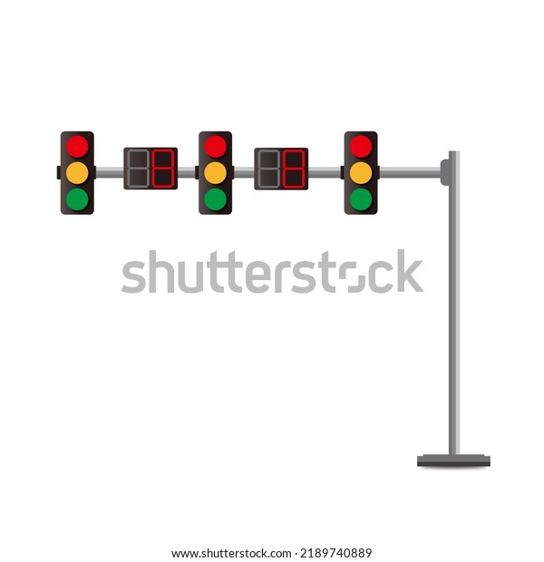 Traffic Light Countdown Timer On White Stock Illustration 2189740889 ...