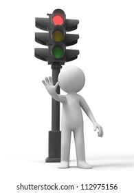 Traffic Lighta Man Stand Traffic Light Stock Illustration 112975156 ...