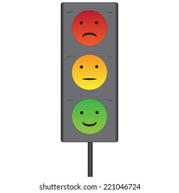 Traffic Light Red Yellow Green Smiles Stock Vector (Royalty Free ...