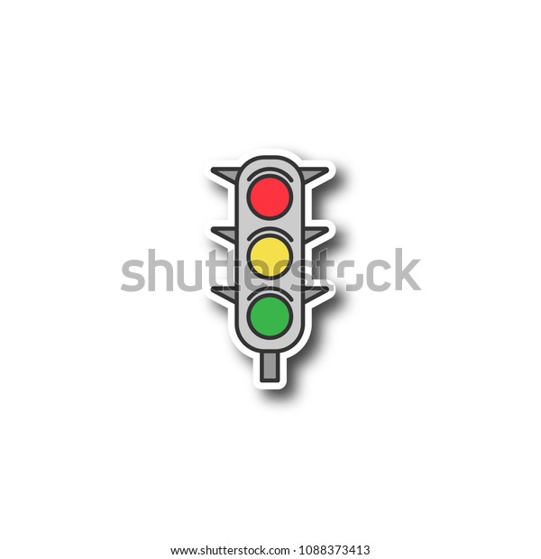 Traffic Lights Patch Traffic Semaphore Stop Stock Illustration 1088373413