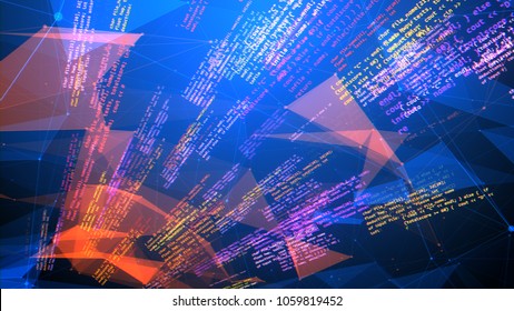 Futuristic 3d Rendering Chaotic Coding Program 스톡 일러스트 1059819359 ...