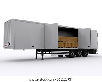 Trailer Isolated 3d Rendering Stock Illustration 561120934 | Shutterstock