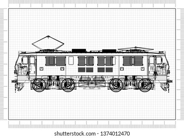 Train Architect Blueprint 3d Rendering Stock Illustration 1374012470 ...
